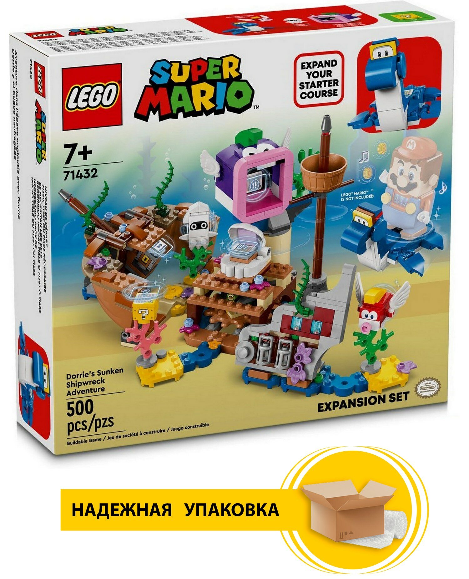 LEGO Super Mario 71432 Приключение затонувшего корабля Дорри, 500 дет.