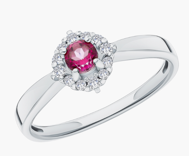 Кольцо АЛЬКОР, серебро, 925 проба, рубин, фианит