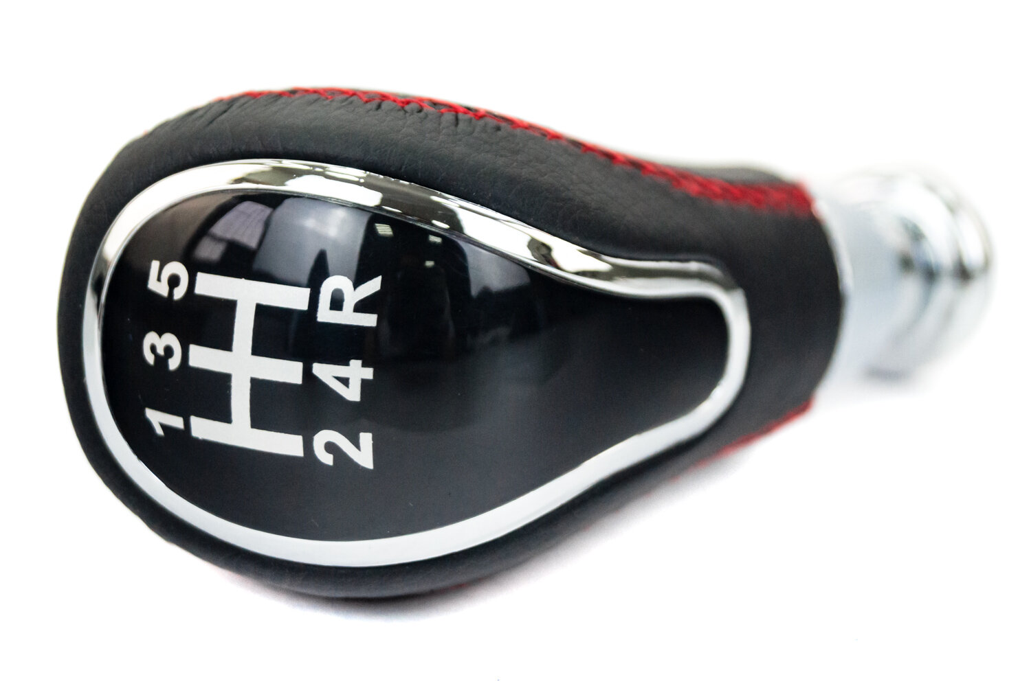 Ручка КПП Sal-Man в стиле Весты экокожа с красной прострочкой для Лада Гранта, Гранта FL, Калина 2, Приора 2, Веста, Датсун с тросовым приводом КПП