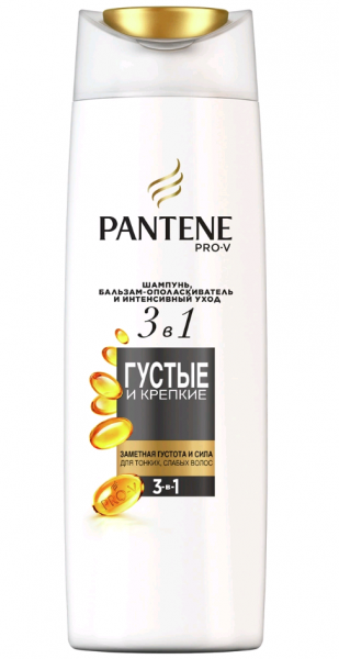 Pantene Pro-v Густые И Крепкие Шампунь, бальзам-ополаскиватель и интенсивный уход 3 в 1 для тонких, слабых волос 360 мл.