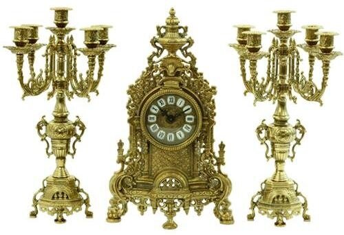 Alberti Livio AL-82-103-C Часы каминные и 2 канделябра барокко на 5 свечей alberti livio