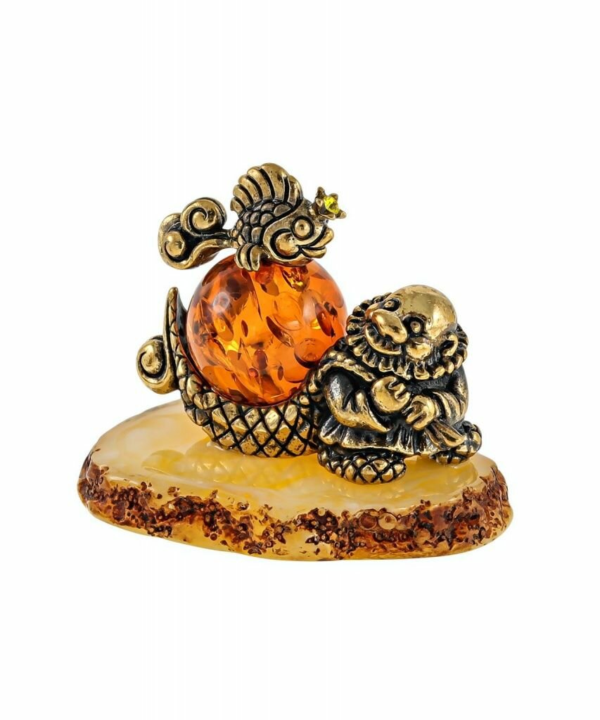 Статуэтка Старик и золотая рыбка на подставке 230-Б, белая