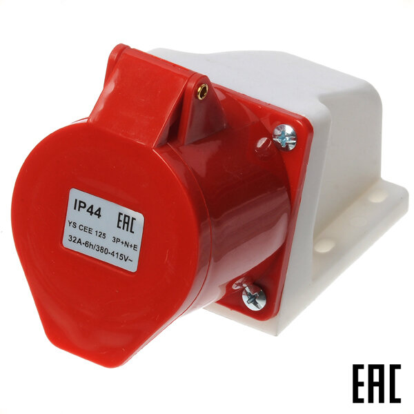 Розетка на поверхность 3P+N+E 32А 415В IP44 YS CEE 125 (4 шт. в наборе)