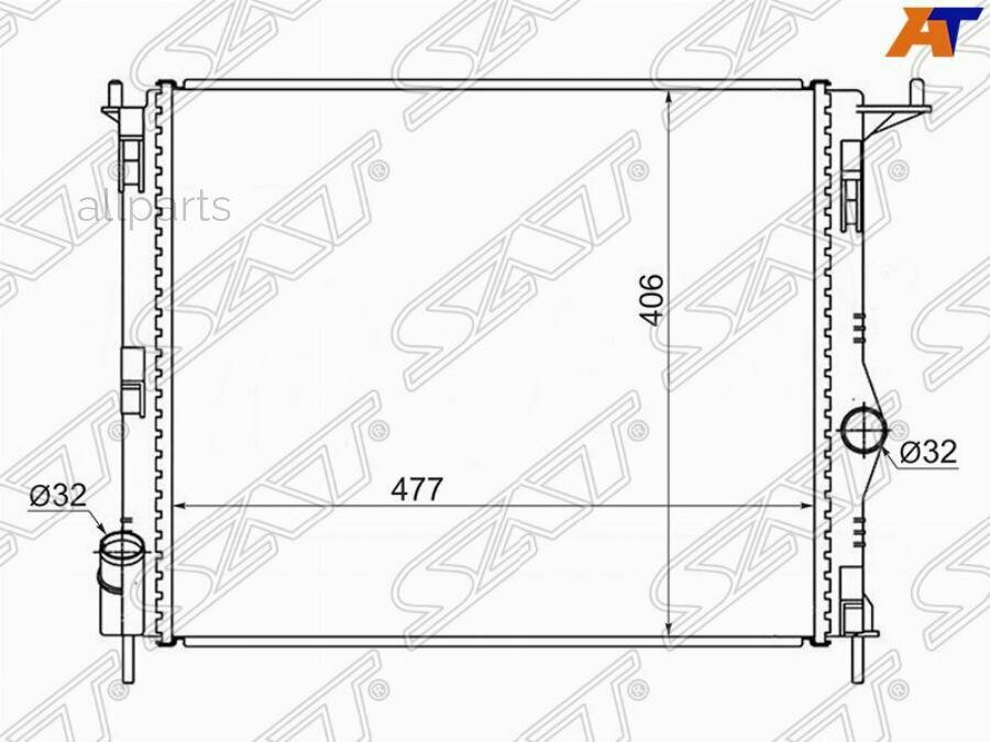 SAT RN0002-08 Радиатор LADA Largus 12-21 / Nissan Almera 12-19