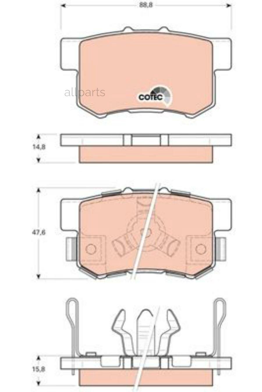 ZF RUSSIA GDB3438 ZFR Колодки задние для HONDA ZF Russia GDB3438 ZFR