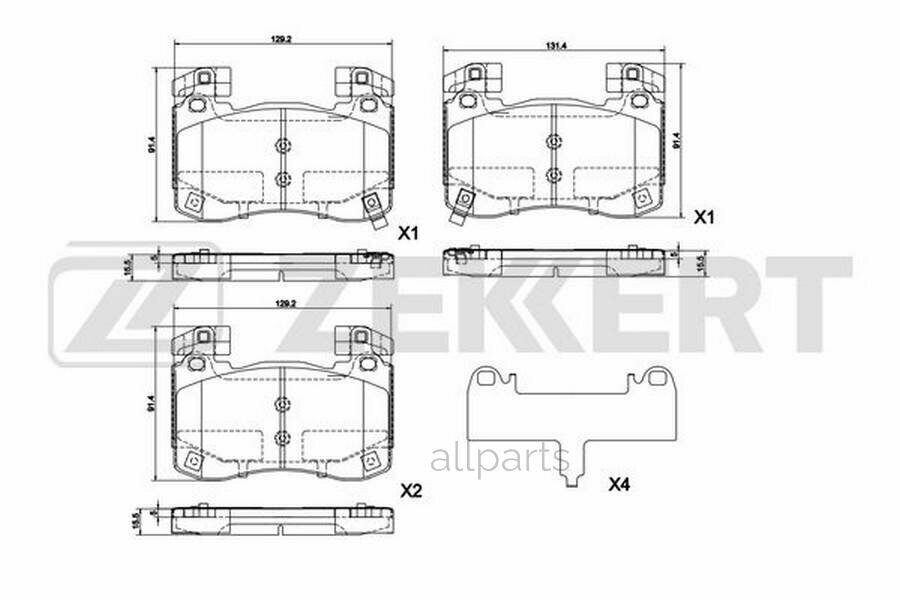 ZEKKERT BS-1305 Колодки торм. диск. передн. Genesis G70 17- Kia Stinger 17-