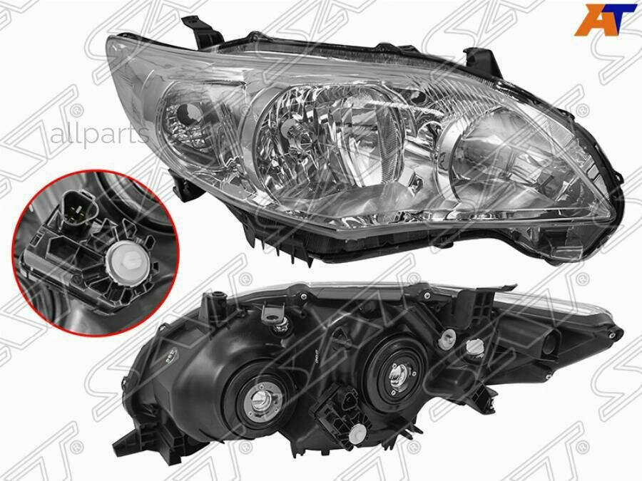 SAT ST-112-1130R-LDEMN Фара Toyota Corolla (E150) 10-13 (Справа/ Галоген/ С электрокорректором)