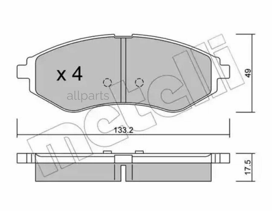 METELLI 2205080 колодки дисковые передние!\ Daewoo Kalos 1.2i/1.4i 02>