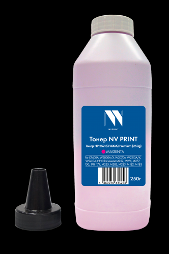 Тонер NV Print NVP HP 252 (250 г) Magenta для CF403A, W2033A/X, W2073A, W2213A/X, W2413A, HP Color LaserJet M252, M274, M277, 150, 178, 179, M255, M282, M283, M182, M183 Premium