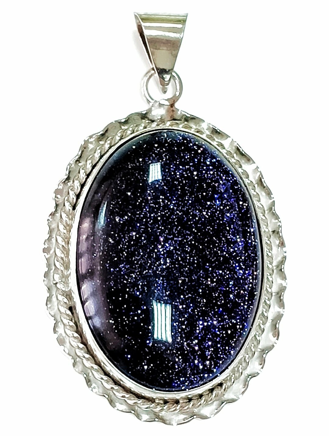Подвеска, серебро, 925 проба, родирование, авантюрин