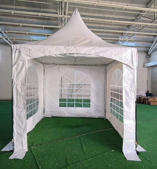 Шатер Ariana-tent Пагода PRO, 3x3 м, белый, усиленный оцинкованный стальной каркас, материал ПВХ