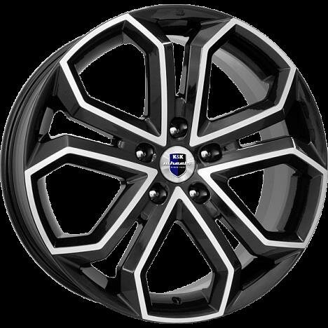 КиК Пандора 19x8.5 5x112 et40 dia66.6 Чёрный глянцевый с полированной лицевой частью