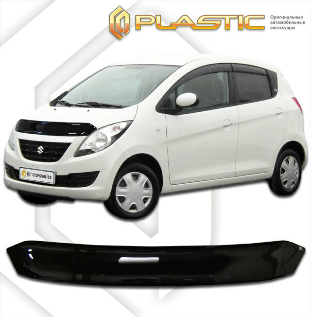 Дефлектор капота Suzuki Cervo 2006 2008 Черный глянцевый СА Пластик