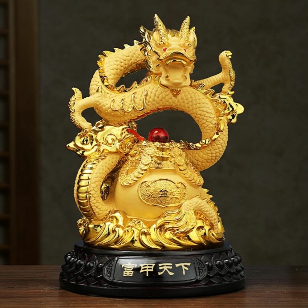 Статуэтка "Дракон с денежной чашей" Фен-Шуй (25*18*16 см.)