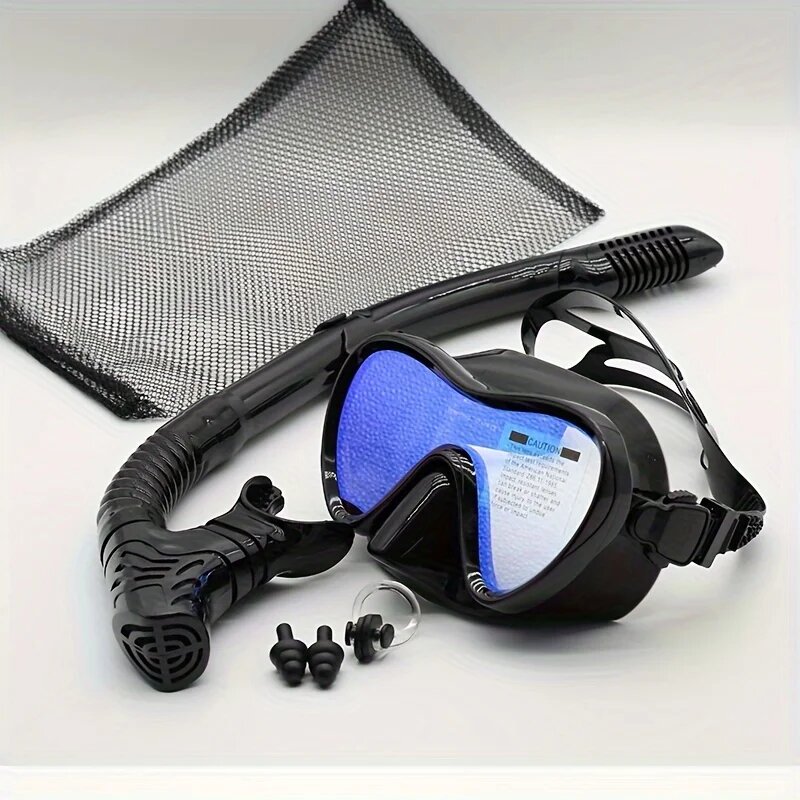 Профессиональная маска для дайвинга M13C3 из силикона Black Blue Set