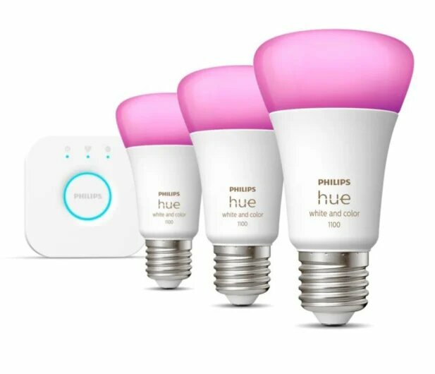 Комплект умных ламп Philips Hue White and Color Ambiance E27 Starter Kit 9Вт 1100Лм Bluetooth (929002468811)