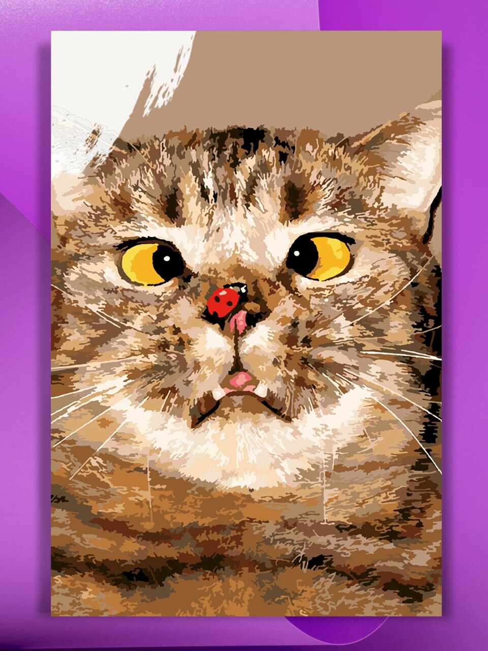 Картина по номерам на холсте Божья коровка на носу, 40 х 60 см