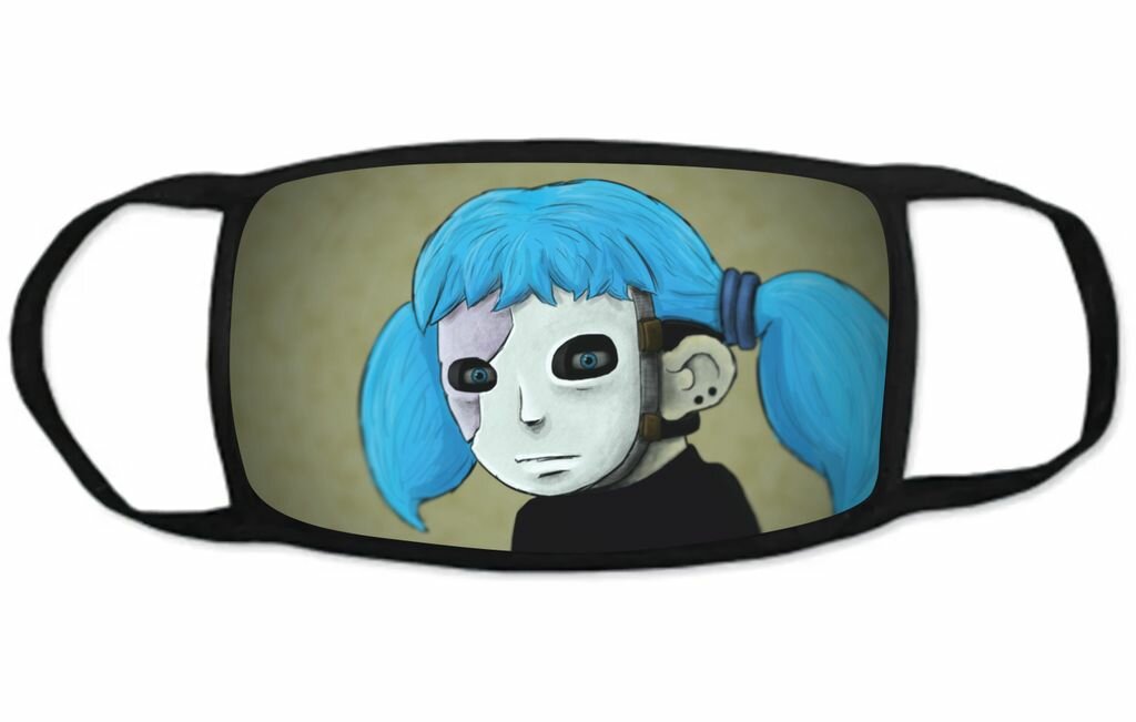 Маска защитная тканевая на лицо Sally Face, Салли Фейс №2, Детская 18 на 10 см.