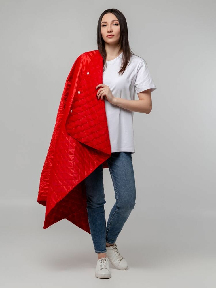 Плед-пончо для пикника SnapCoat, красный, размер 100х140 см подарок мужчине парню папе девушке женщине маме подруге