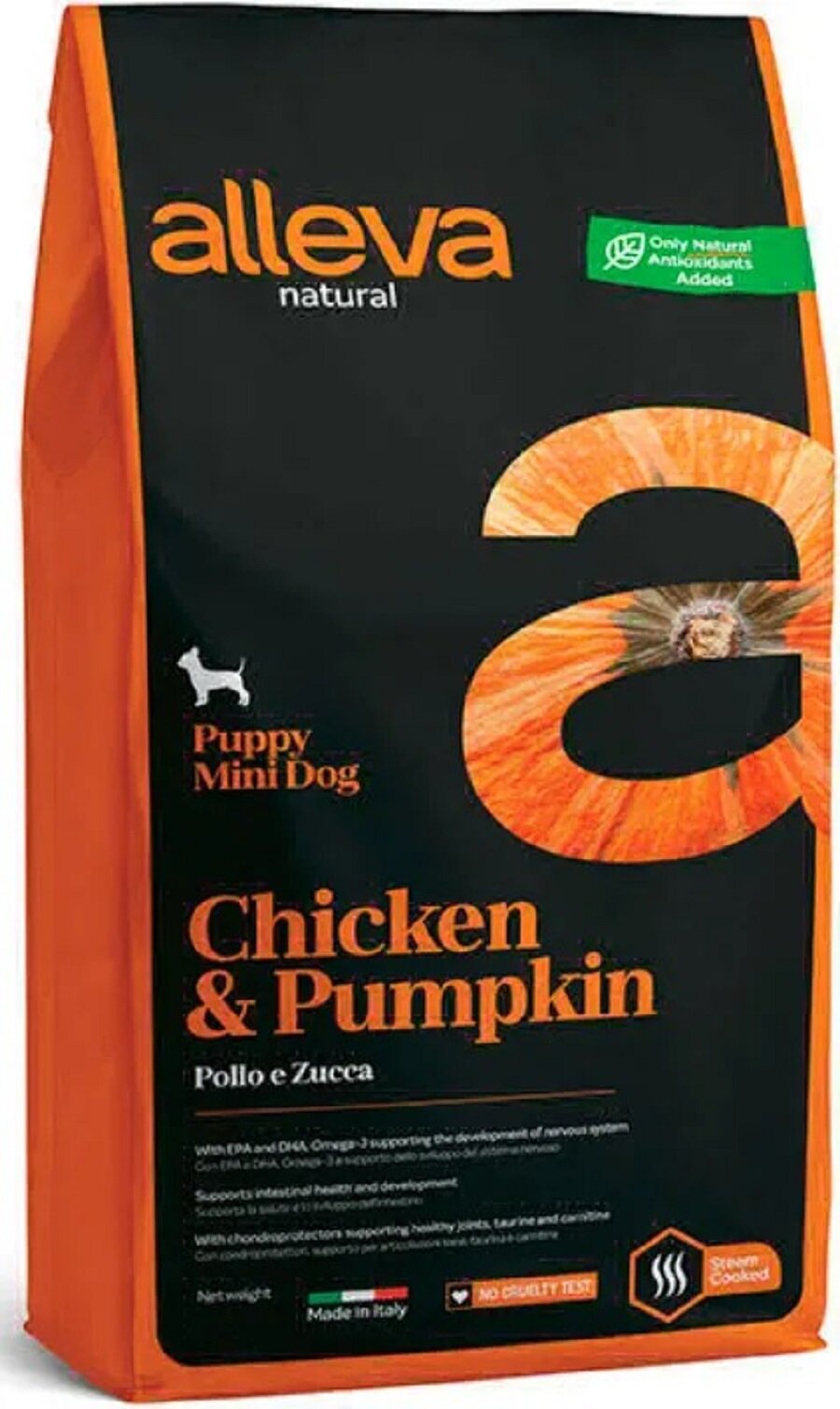 Alleva Natural корм для мини щенков с курицей и тыквой 2кг