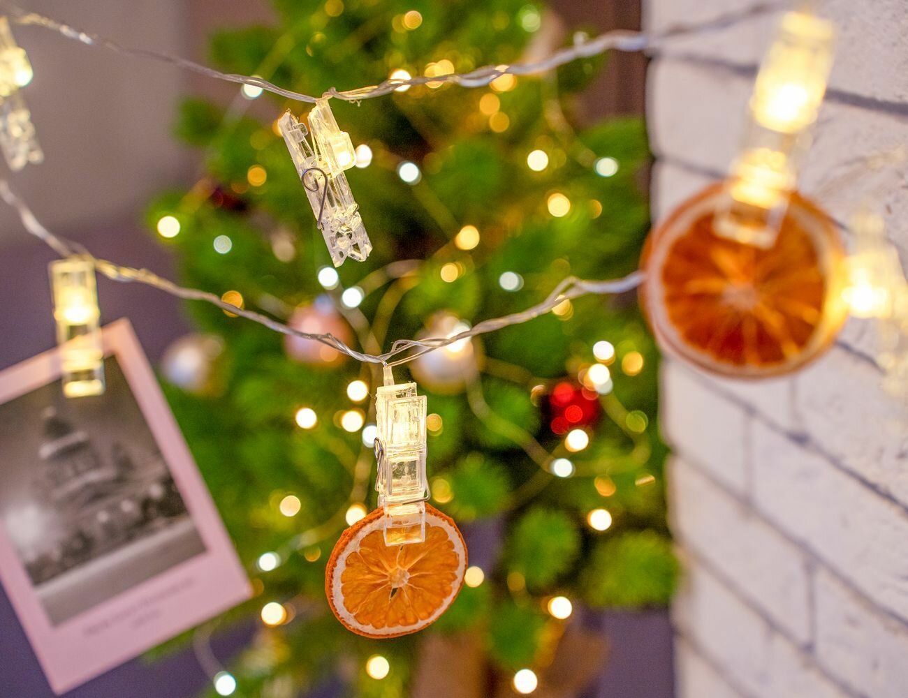 Светодиодная гирлянда прищепки, 20 теплых белых ламп, 4 м, прозрачный ПВХ, IP20, Serpantin 183-0095