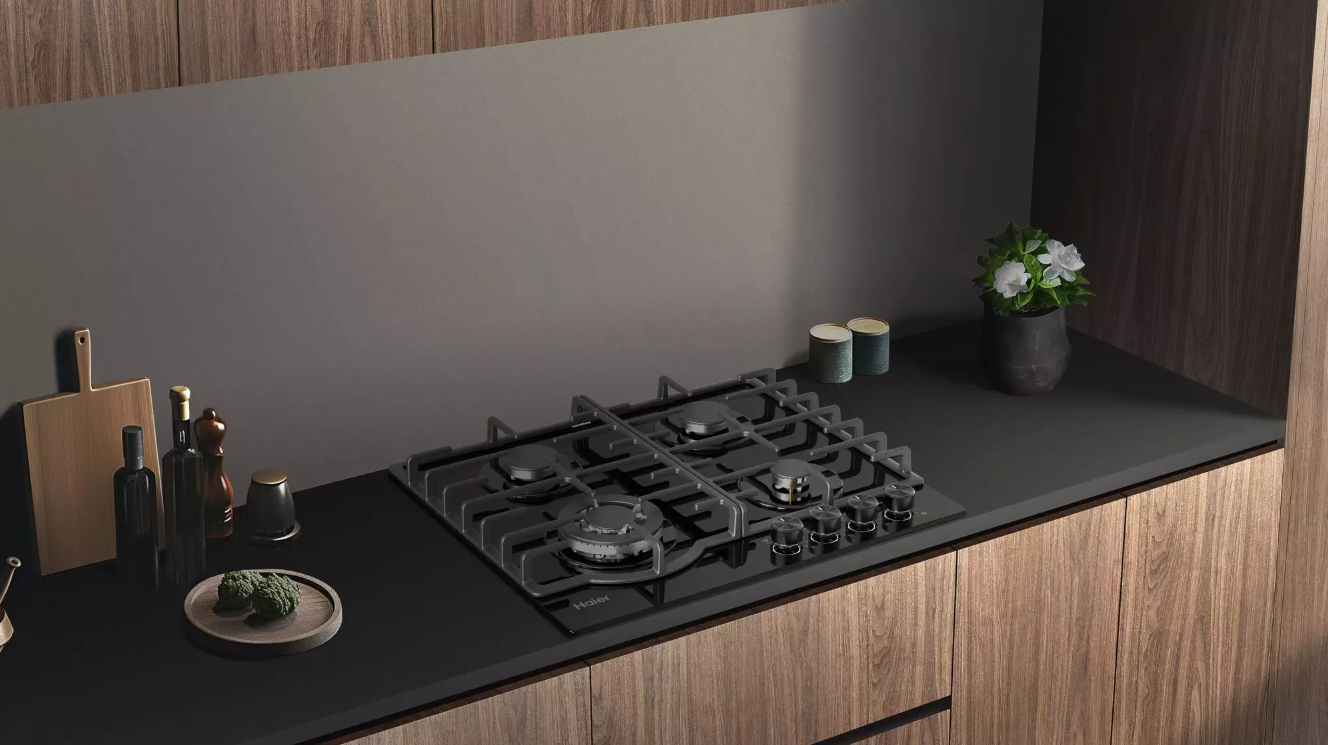 Варочная панель Haier HHX-G64RFVLB, 4 конфорки, закаленное стекло — фото 1
