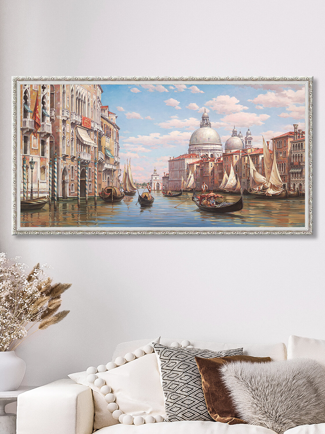 Картина на стену для интерьера в раме "Чарующая Венеция", 57х107 см, Графис
