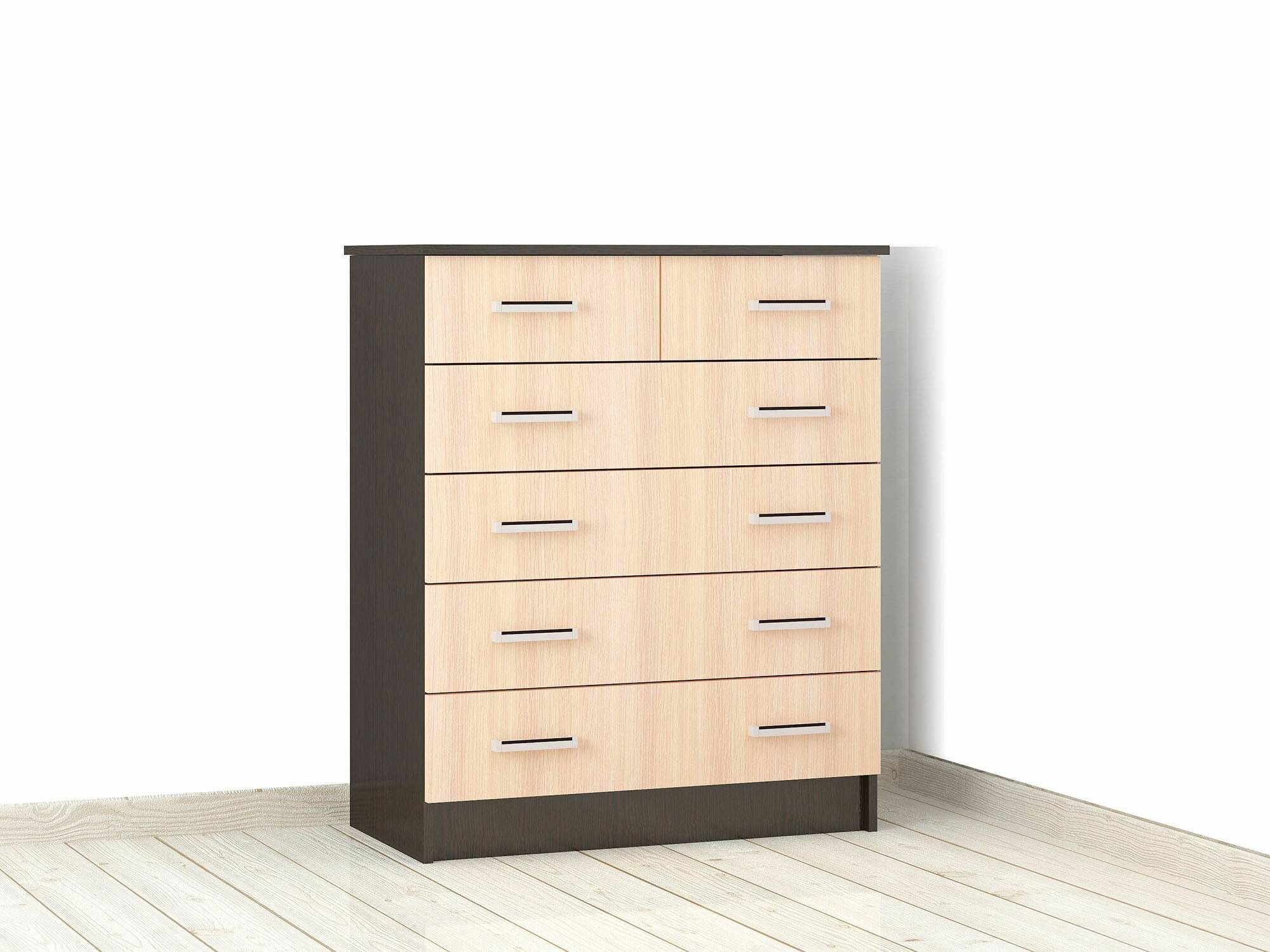 Комод большой Катрин 5, Венге/Дуб Сонома, 82х99х43 см.