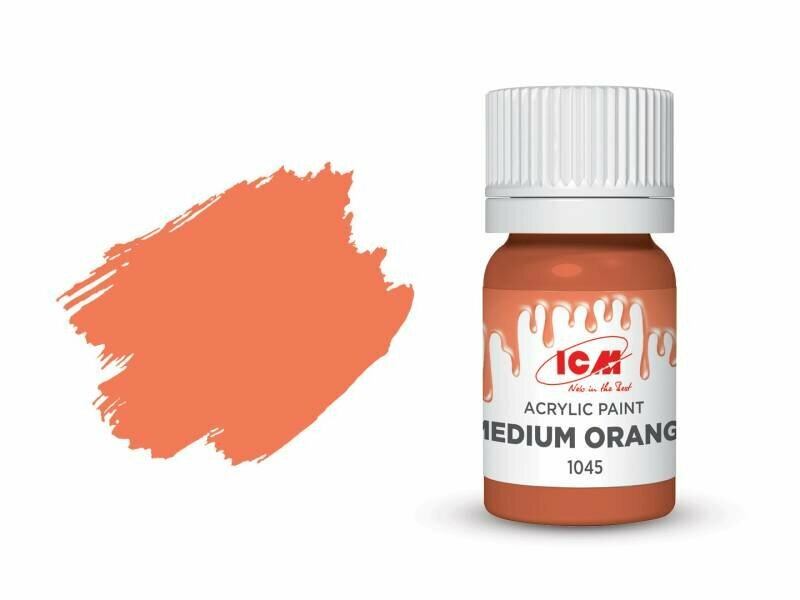 Акриловая краска ICM, цвет Средний оранжевый (Medium Orange), 12 мл