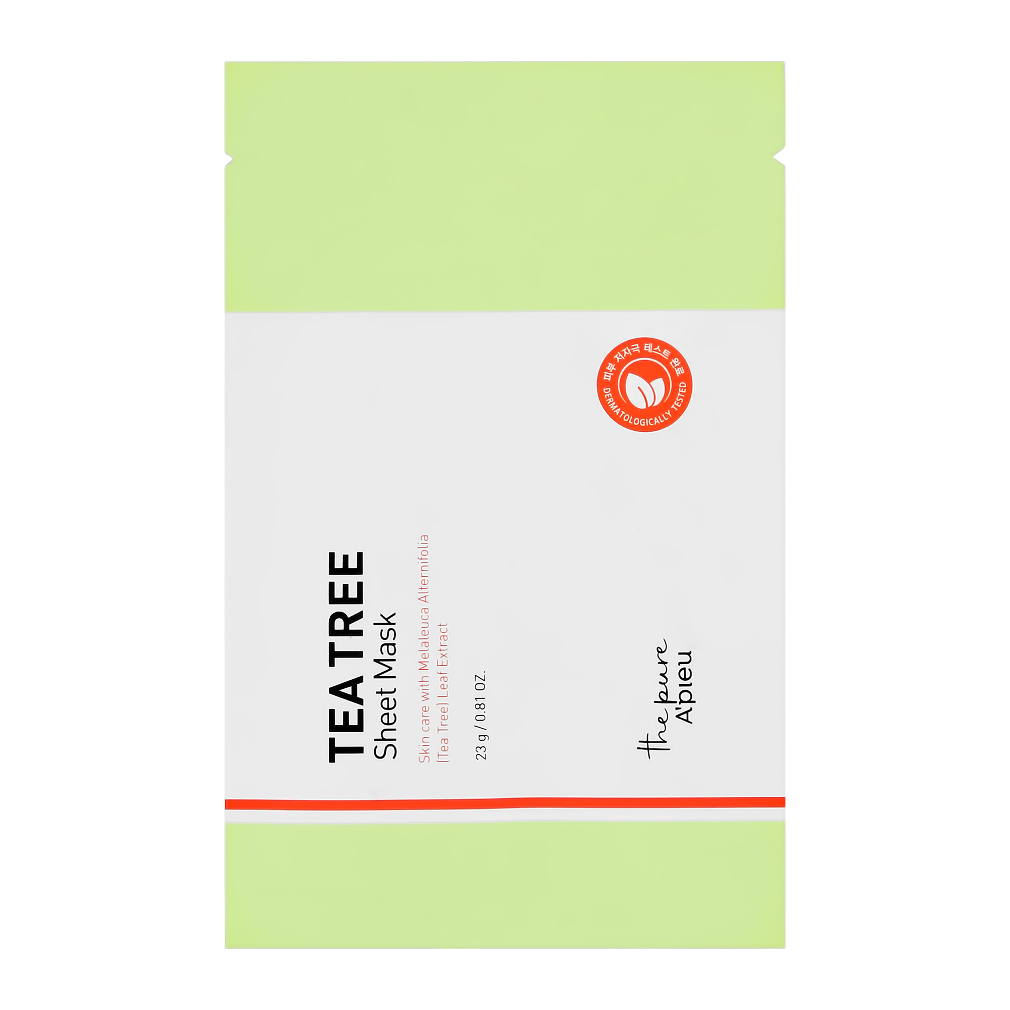 Тканевая маска A`PIEU Tea Tree, для всех типов кожи лица, успокаивающая, с экстрактом чайного дерева, 23 г