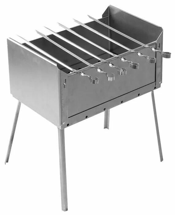 Мангал Кедр Дипломат 410x280x210 мм, Нержавеющая сталь 1.5mm, 6 шампуров