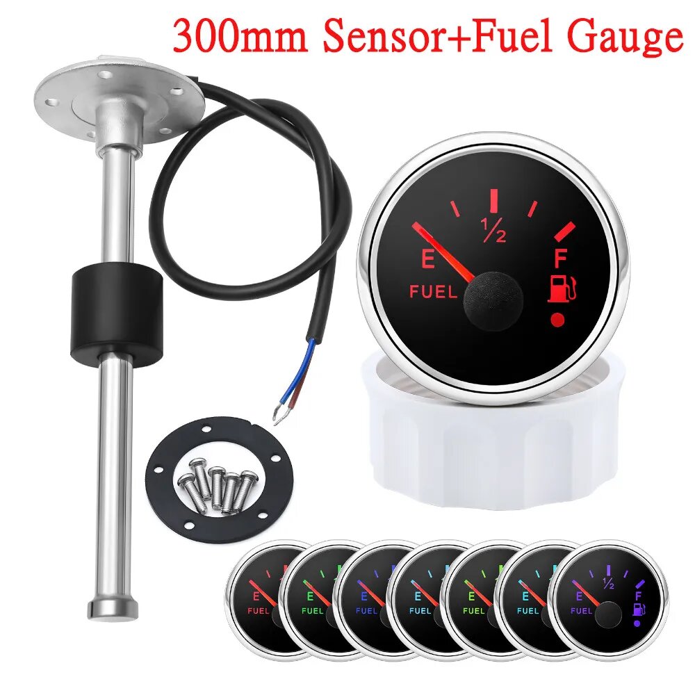 Морской датчик уровня топлива из нержавеющей стали 100 ~ 550 мм для 0-190 Ом, лодки, 300mm