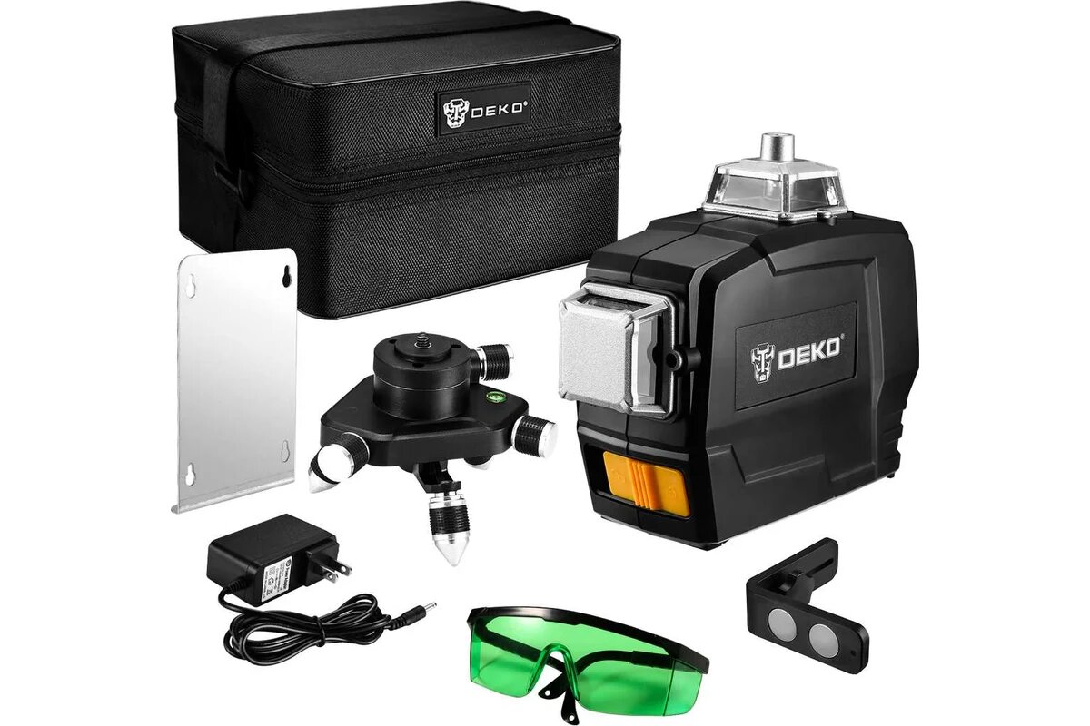 Построитель лазерных плоскостей DEKO DKLL12PG1 (3х360°, зеленый луч) (065-0278)