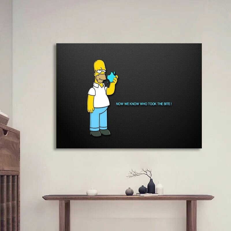 Картина "Симпсоны Гомер и Барт", холст, на подрамнике, 20x30 см