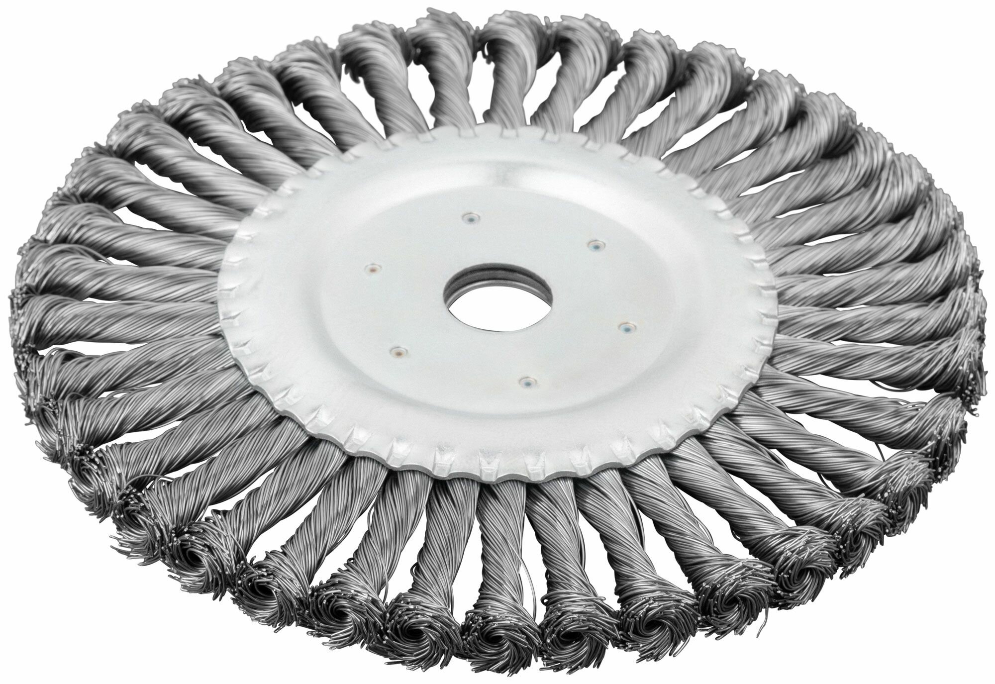 Корщетка-колесо, посадочный диаметр 22,2 мм, стальная витая проволока 200 мм