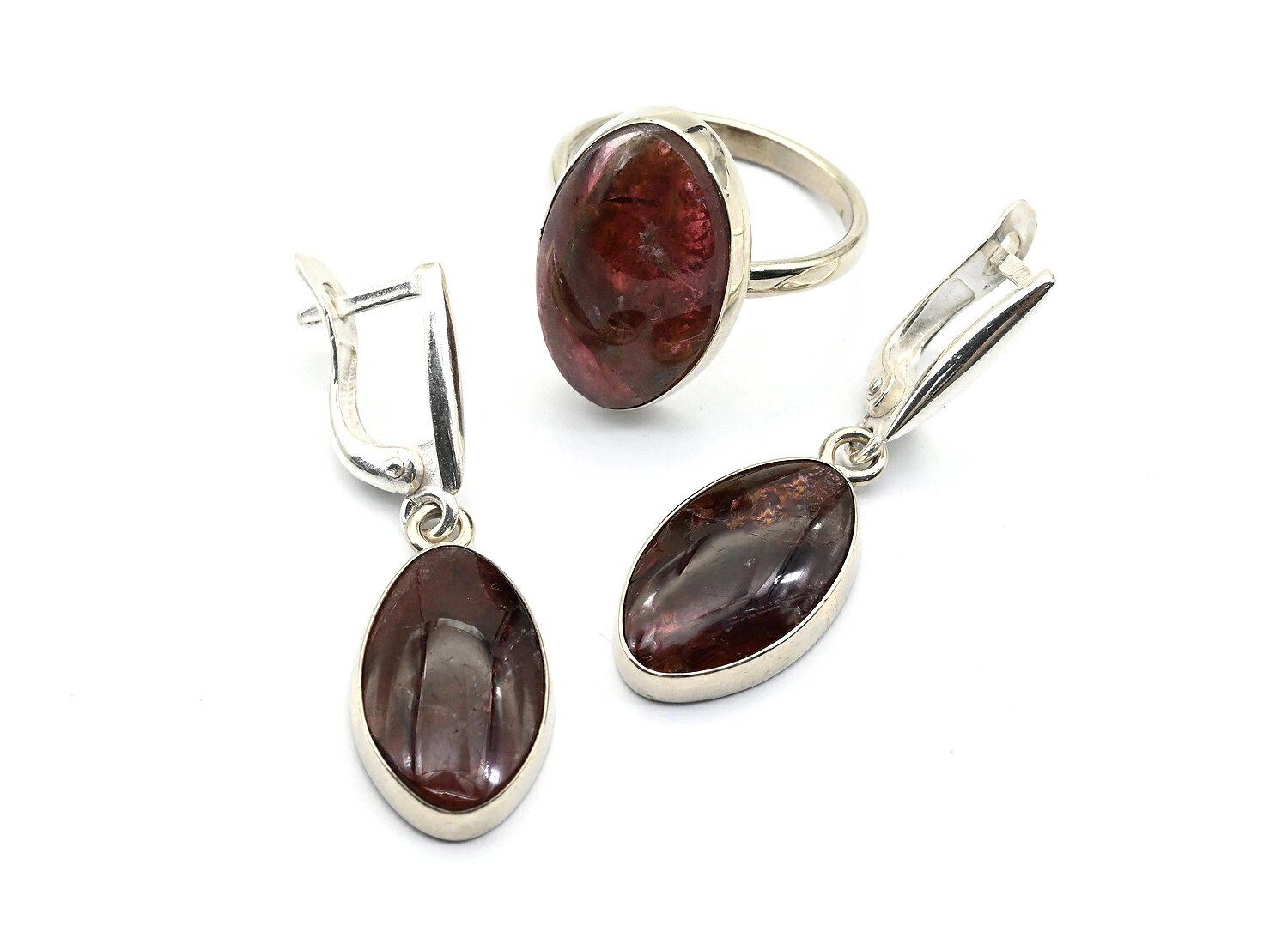 Комплект бижутерии, турмалин