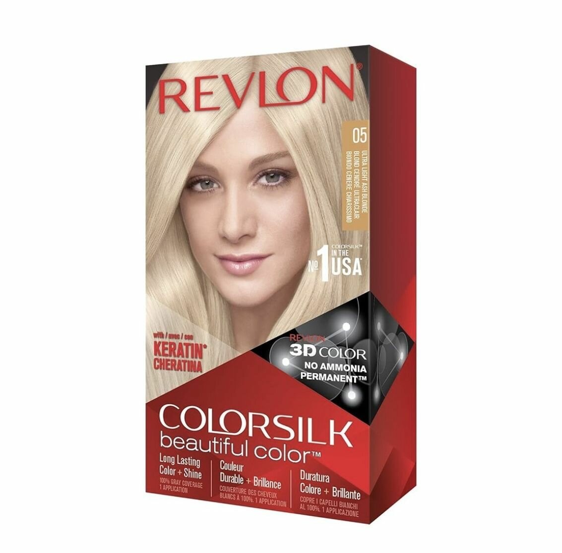 Revlon colorsilk 130 мл, тон 05, ультра-светлый пепельный блонд