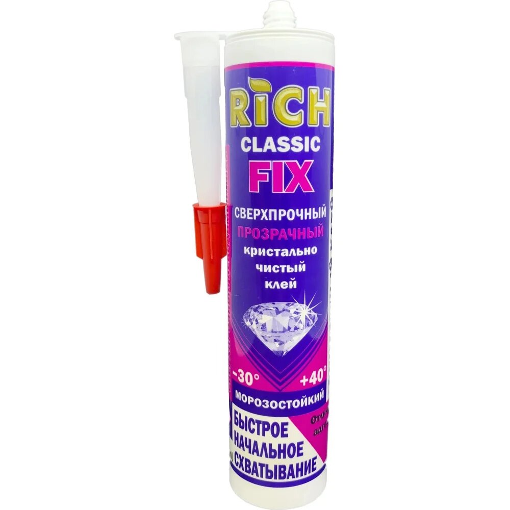 Жидкие гвозди RICH фикс, прозрачный, склеивания реек