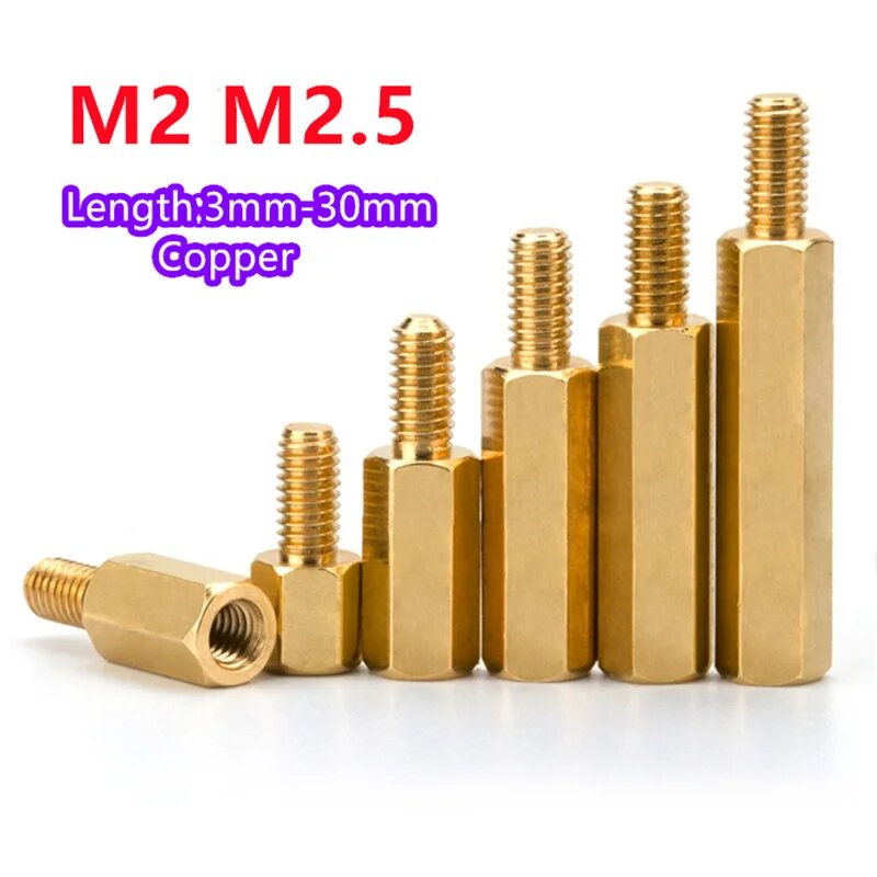Латунные стойки M2 M2.5 M2(Thread 3mm), 30pcs, 12mm