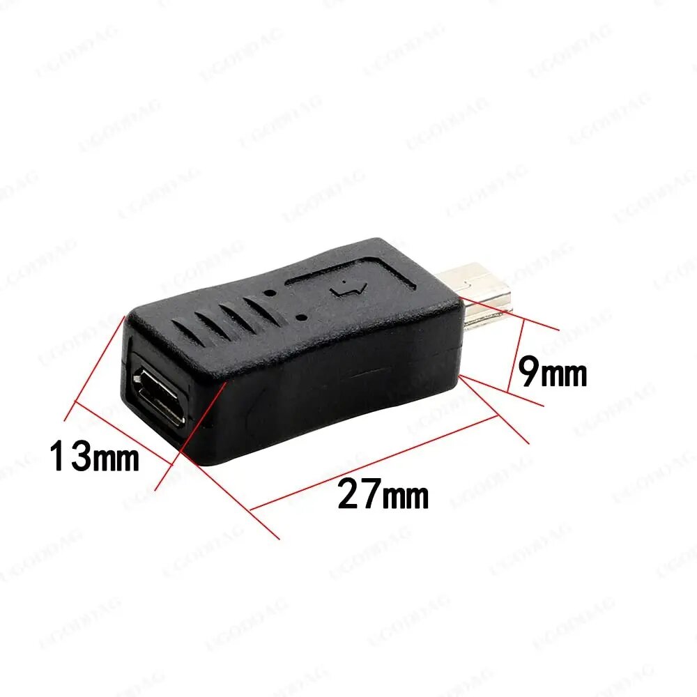 UGODDAG кабель-переходник Mini USB - Micro USB 90 градусов 1 PCS, V3 to V8 Straight