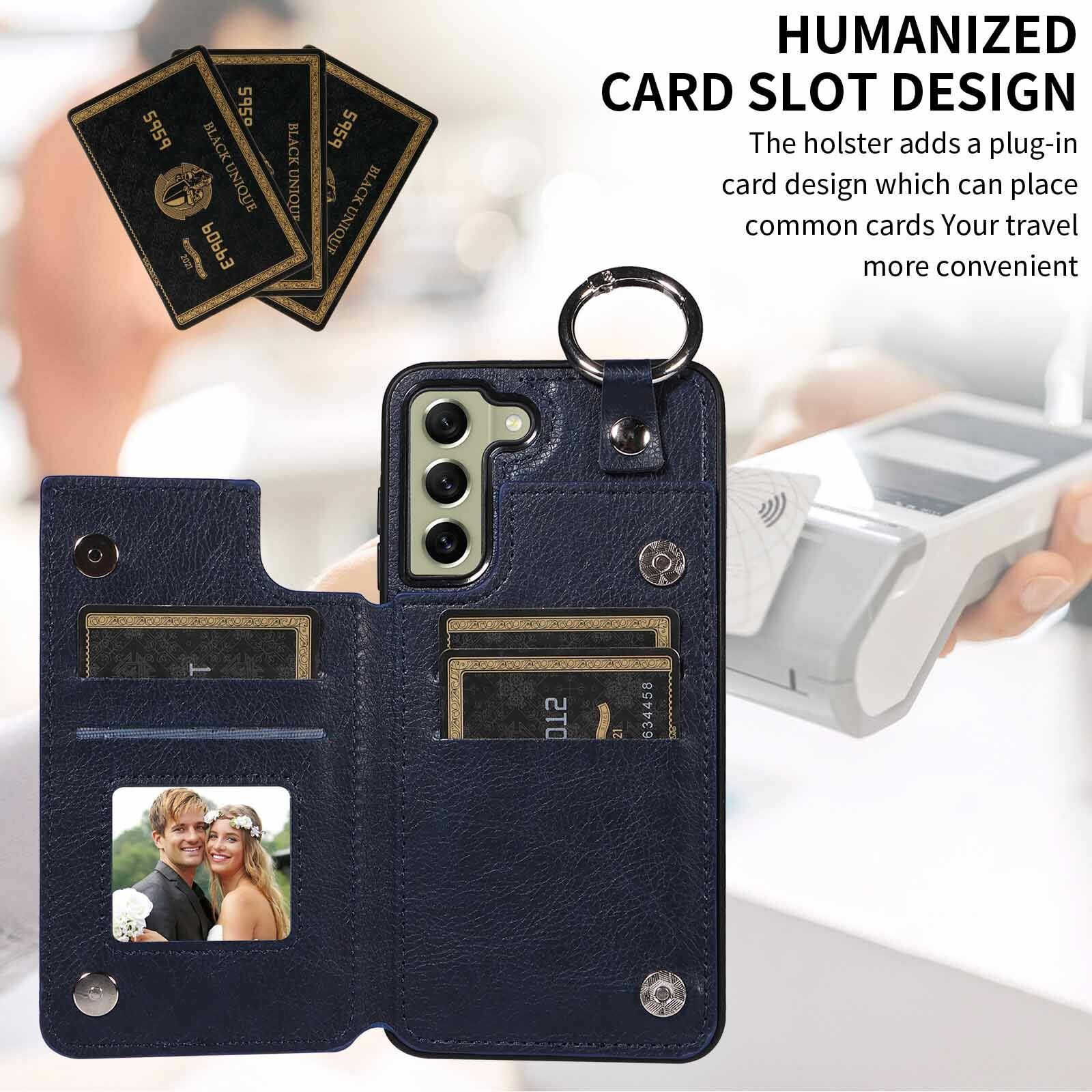 Кожаный чехол для Samsung Galaxy S21 FE/(Самсунг Галакси с21 FE) с отделением для карты/ Чехол-кошелек для / Кожа высокого качества