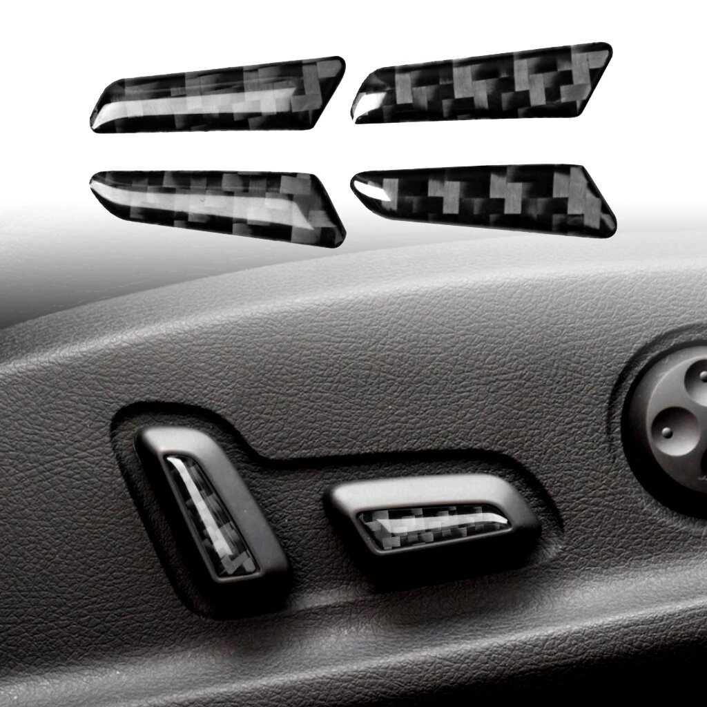 4 шт. наклейка на панель из углеродного волокна, наклейка на панель регулировки автомобильного сиденья для Audi A4 B9 2017 2018 2019 2020, аксессуары для салона автомобиля