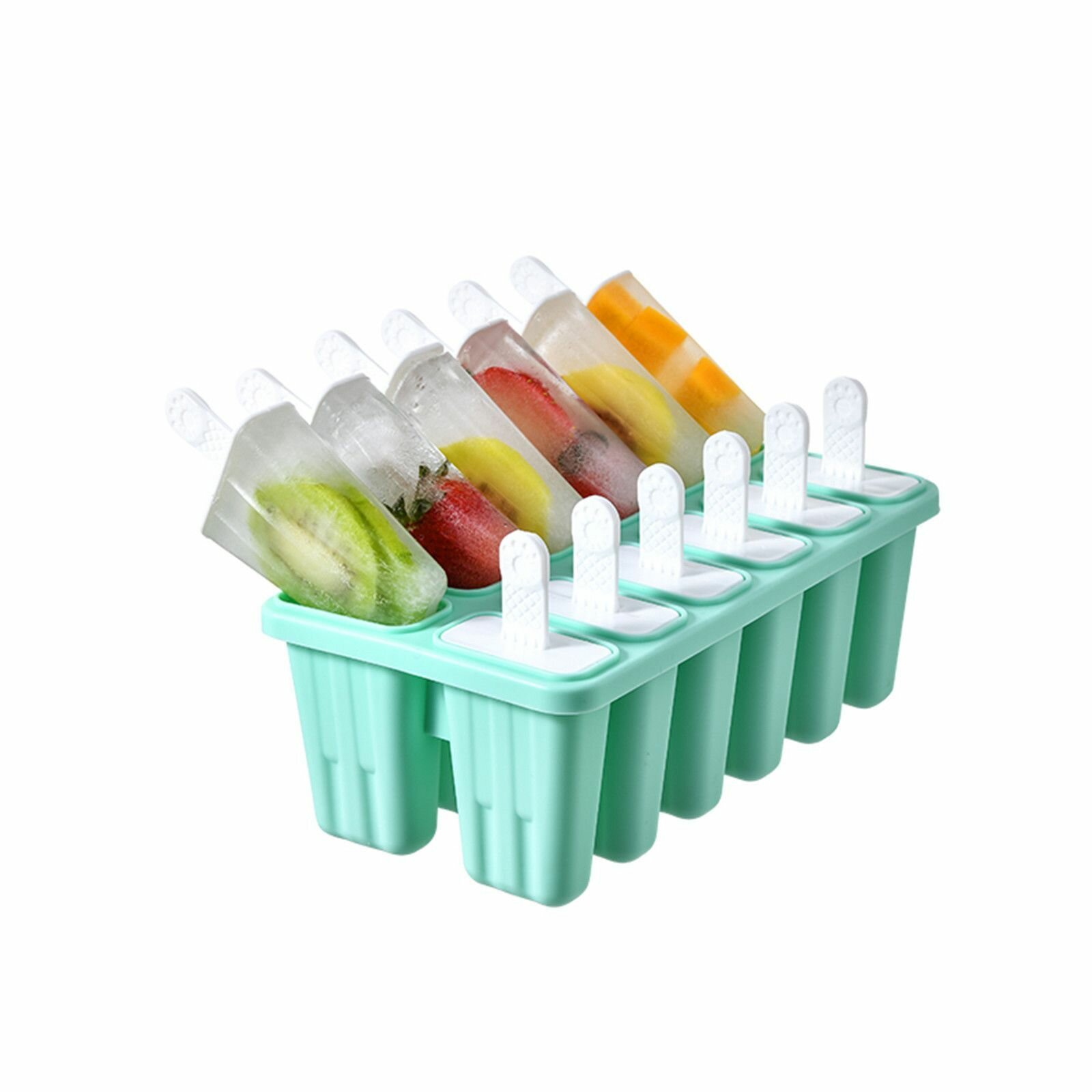 Многоразовые формы для мороженого и фруктового льда 6 штук с палочками, безопасный пластик, удобные и прочные, набор для домашних десертов