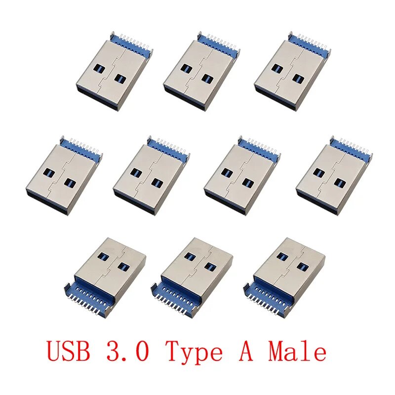 10 шт./партия, 9-контактный разъем USB Type A