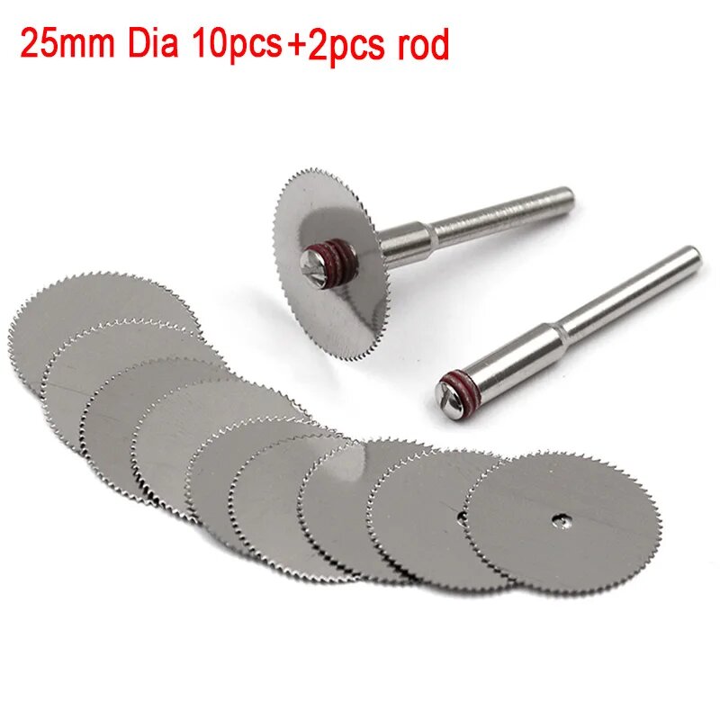 Режущие диски Вращающиеся инструменты Режущий круг для инструментов Dremel 25mm 10pcs Rod 2pcs