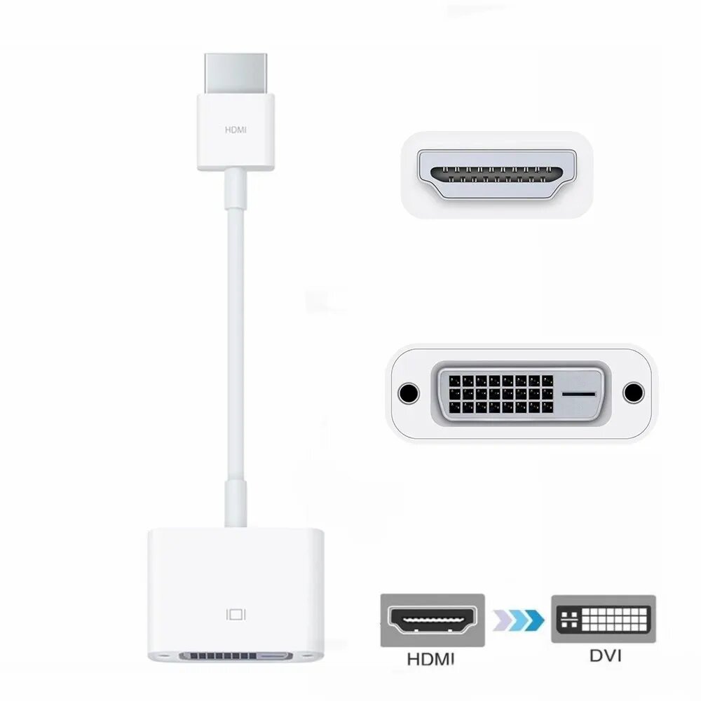 Оригинальный адаптер DVI HDMI-совместимый кабель адаптер HDMI-DVI для Apple Mac Mini 992-9555 ПК и ноутбуков PS4 без аудио