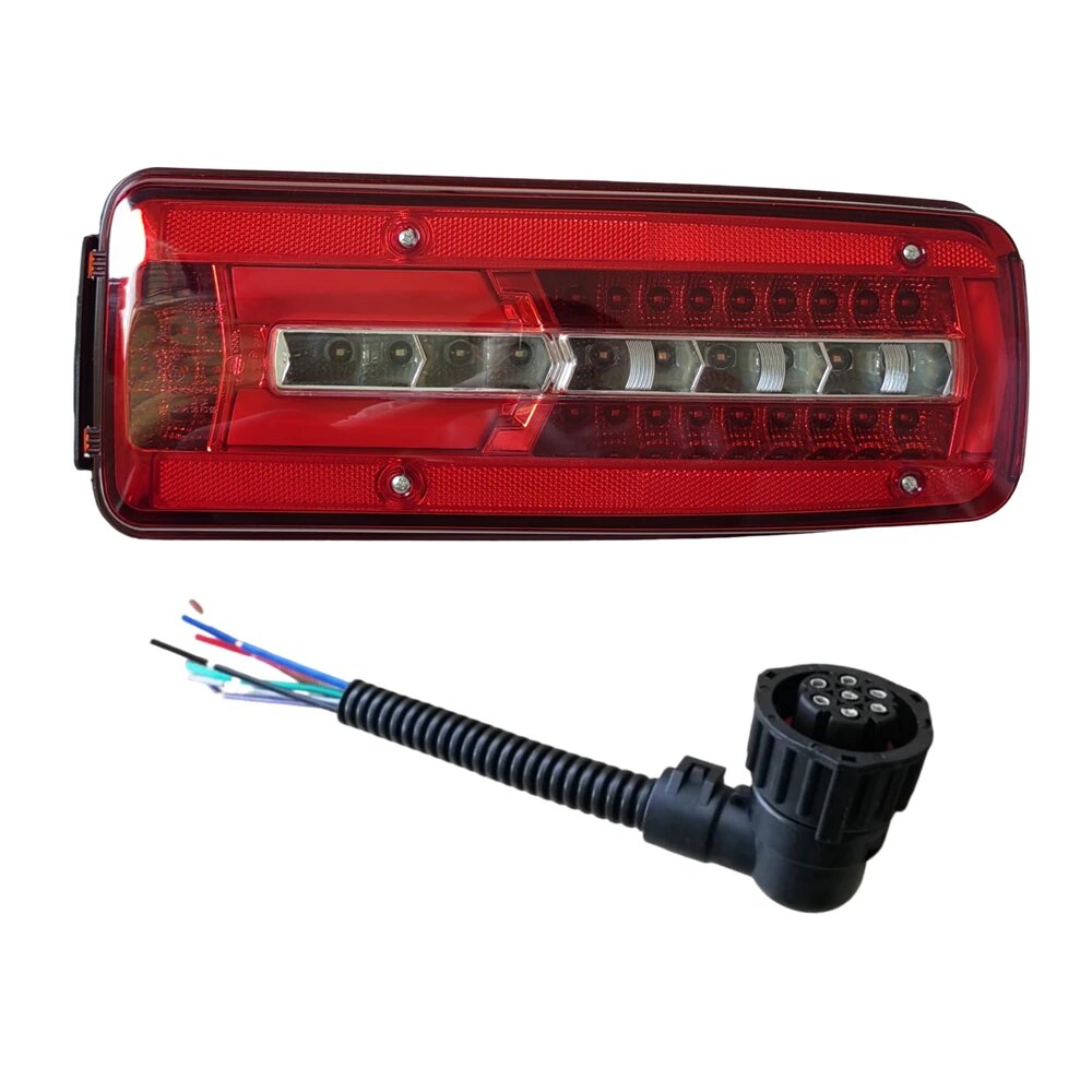 1 шт. для грузовика MAN, задний фонарь для TGX TGS TGM, светодиодный задний фонарь 24 В, задний фонарь с зуммером, 7-контактные разъемы, запасные части, аксессуары Right With Connector