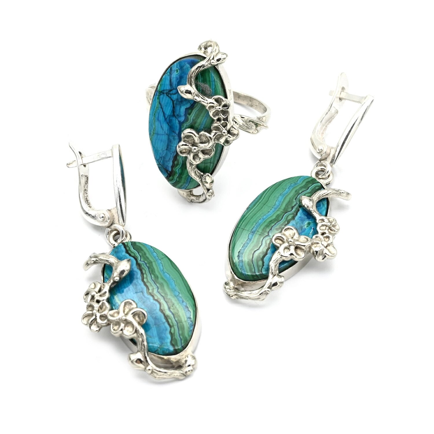 Комплект бижутерии, хризоколла