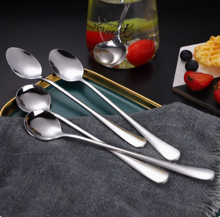 Ложки для турки. Набор кофейных/десертных ложек. Чайные ложки длинные 6шт. Комплект из нержавеющей стали с длинной ручкой 19см . Loloki