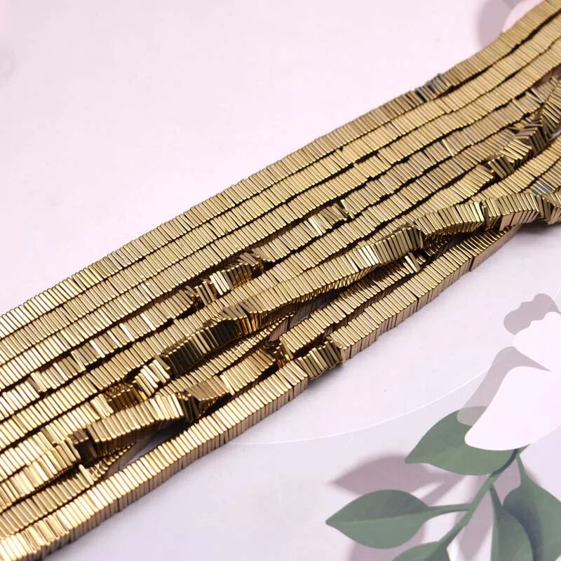 4/5/6/8 мм натуральные гематитовые бусины, свободные бусины-разделители золотого цвета, квадратные бусины для изготовления ювелирных изделий, ожерелье «сделай сам»